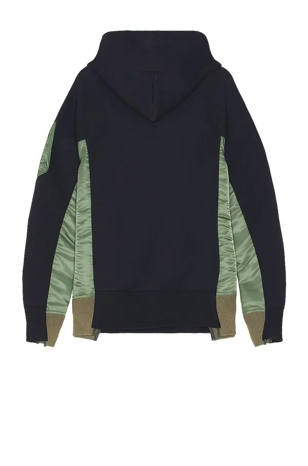 Sacai Sponge Sweat X Ma-1 Hoodie - Navy & Khaki | Editorialist